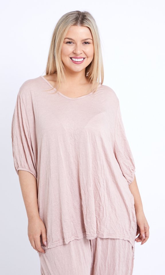 7633 soft pink hi-low top – Cotton Village